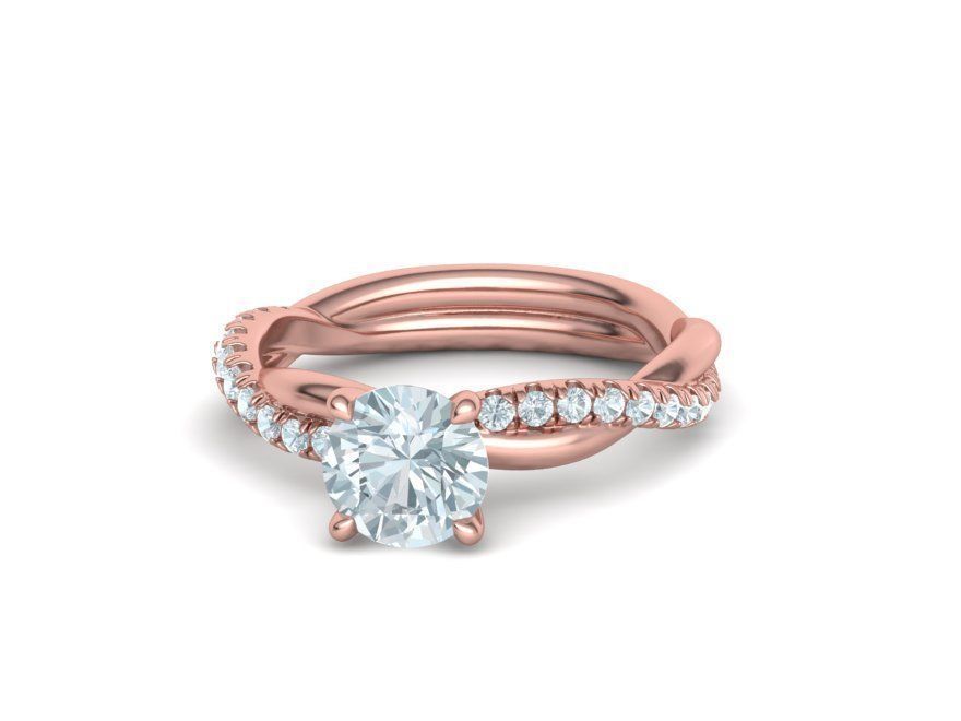 Crossover Rings Bridal Set 1Ct Engagement ring 3dmodels 3D Model ...