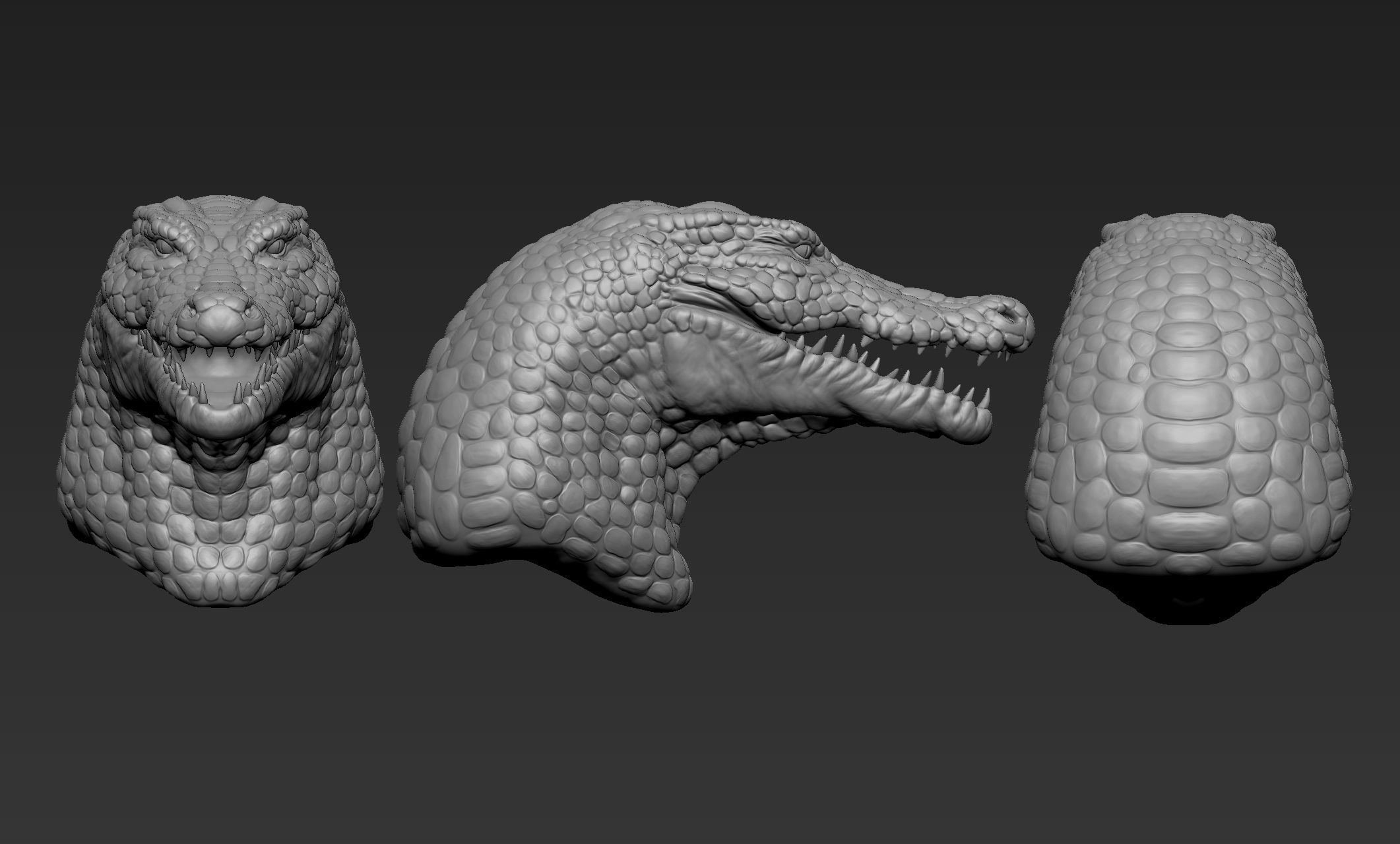 Crocodile Humanoid Head 3D model | CGTrader