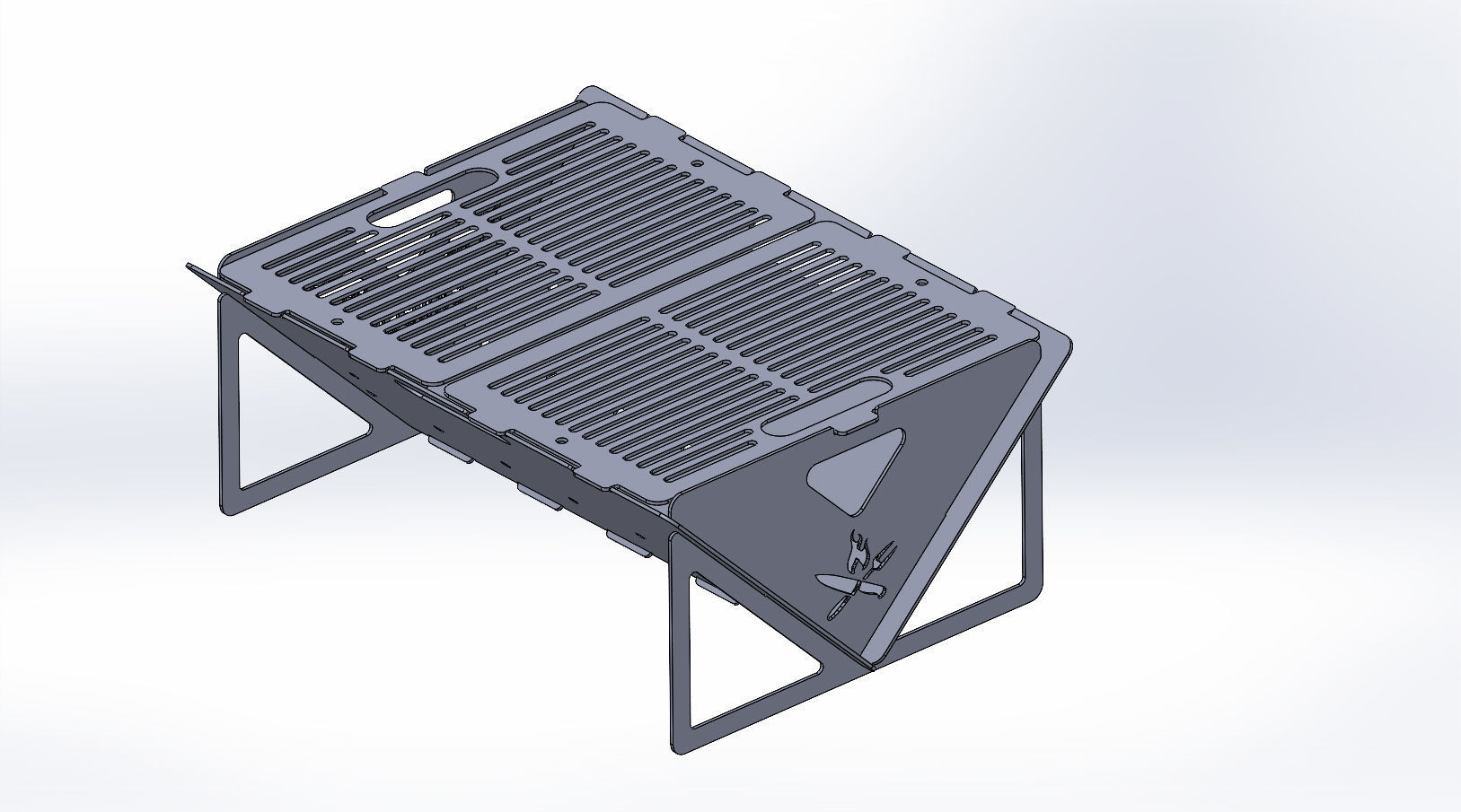 Barbecue Dxf And Step format Portable grill fire pit 3D model | CGTrader