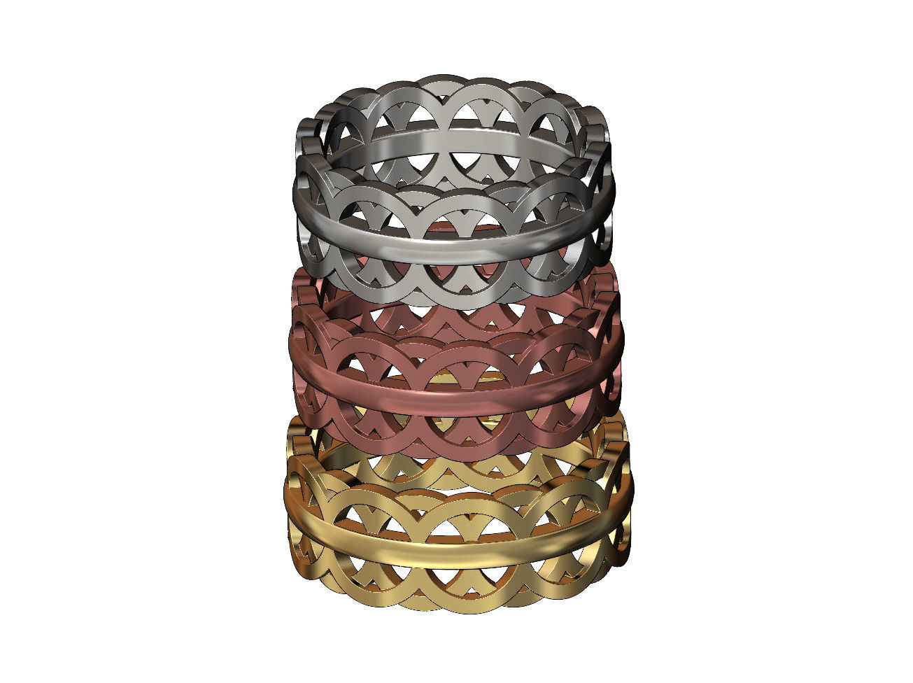 Double row Celtic arch pattern band 3D model 3D printable | CGTrader