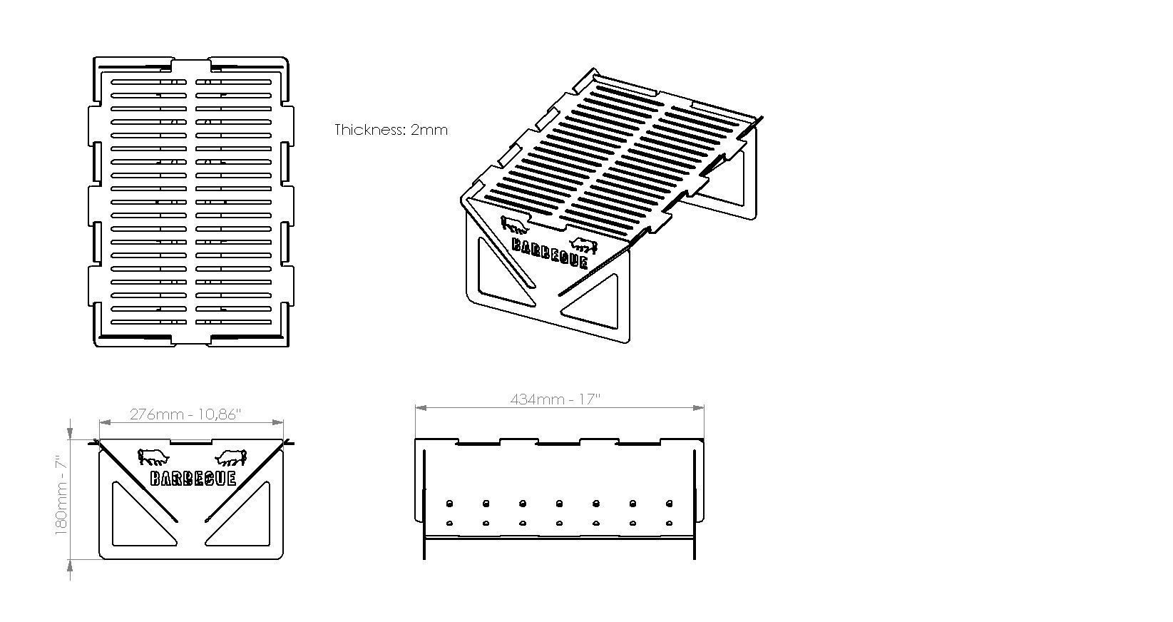 Barbecue Design Dxf step 2d 3d models for Laser cutting 3D model | CGTrader