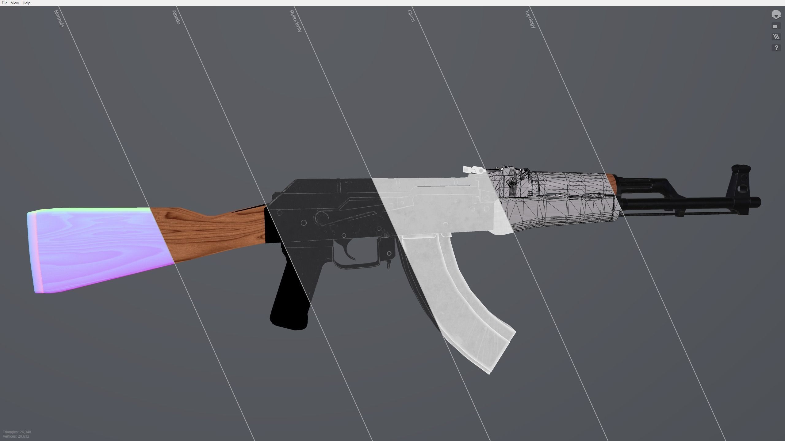 3D model AK47 Assault Rifle Game Ready VR / AR / low-poly | CGTrader