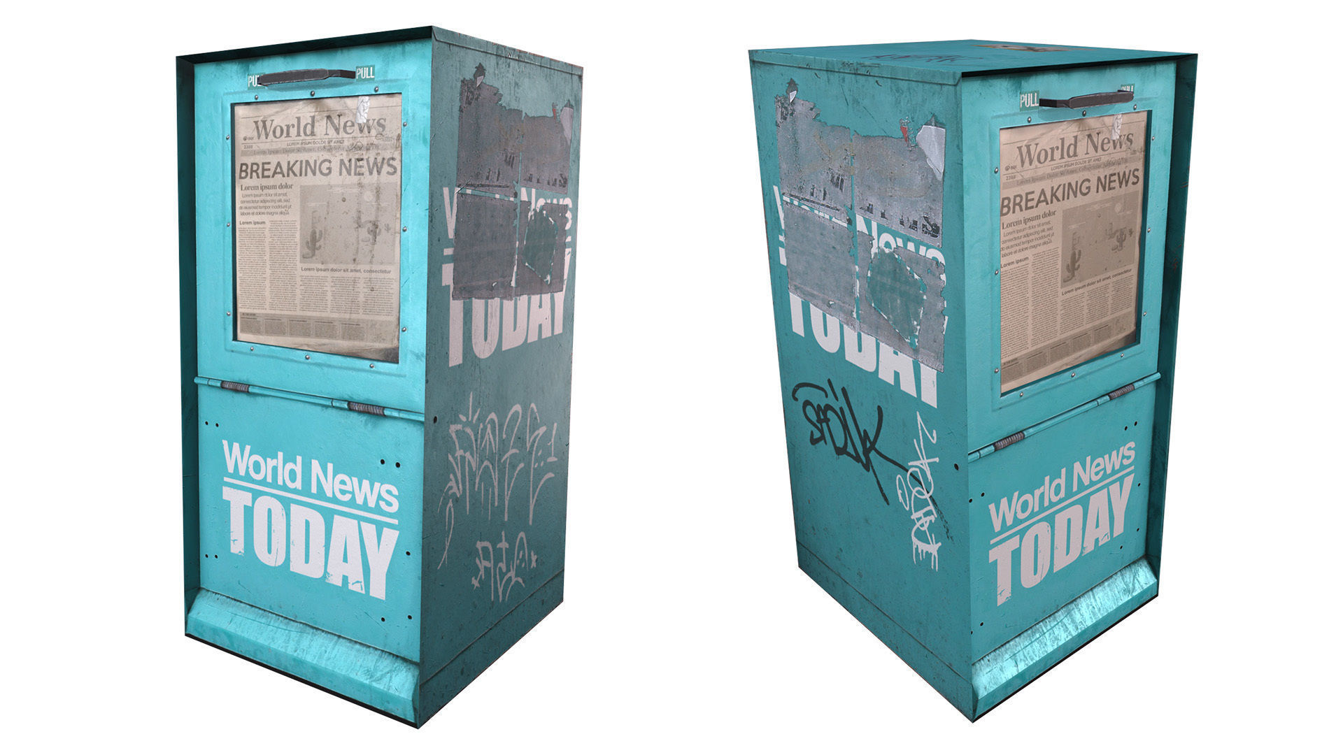 3D model Low Poly Newspaper Newsstand Vending Machine Outdoor Prop VR ...