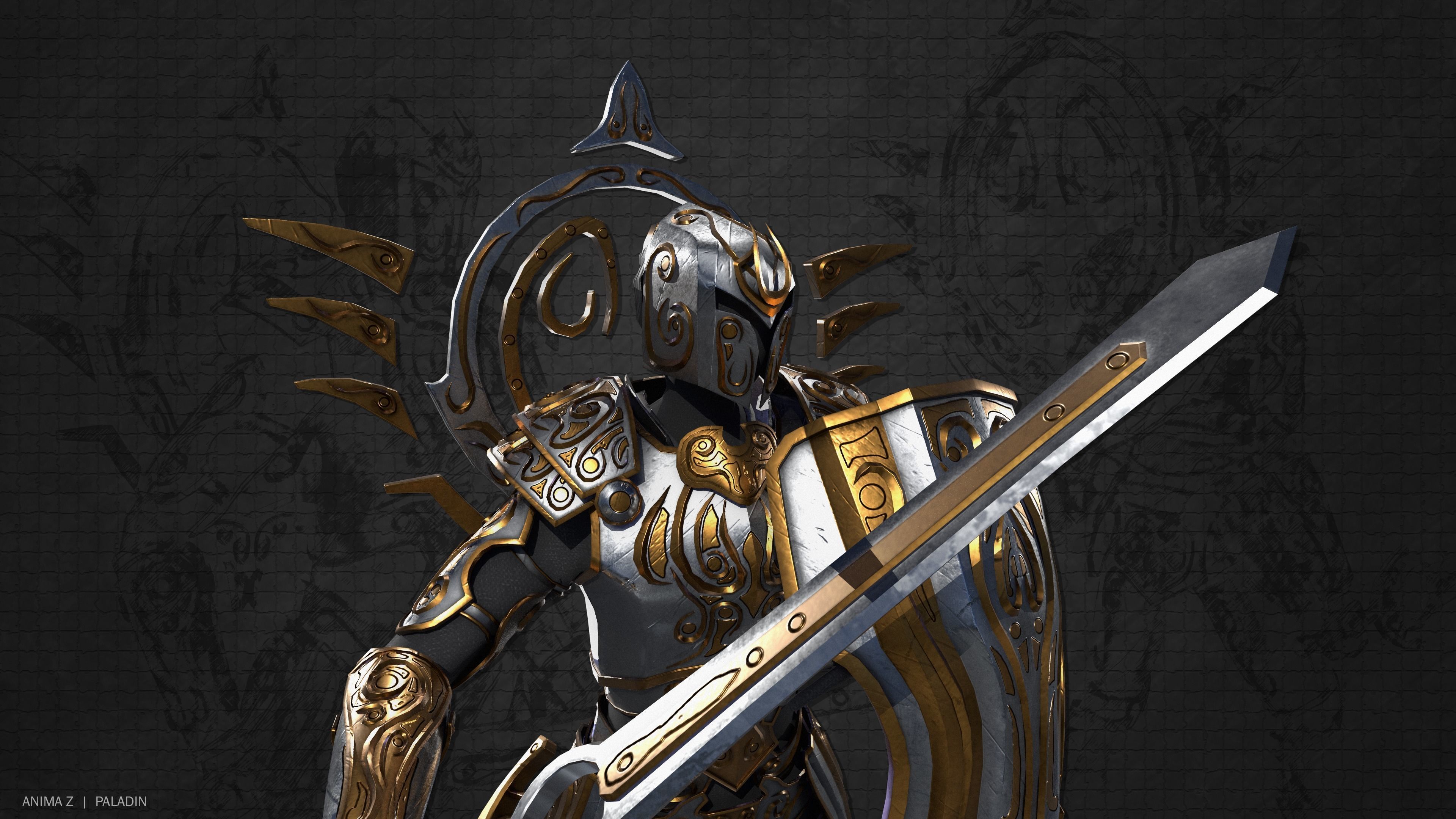 3D model Paladin armored knight VR / AR / low-poly | CGTrader