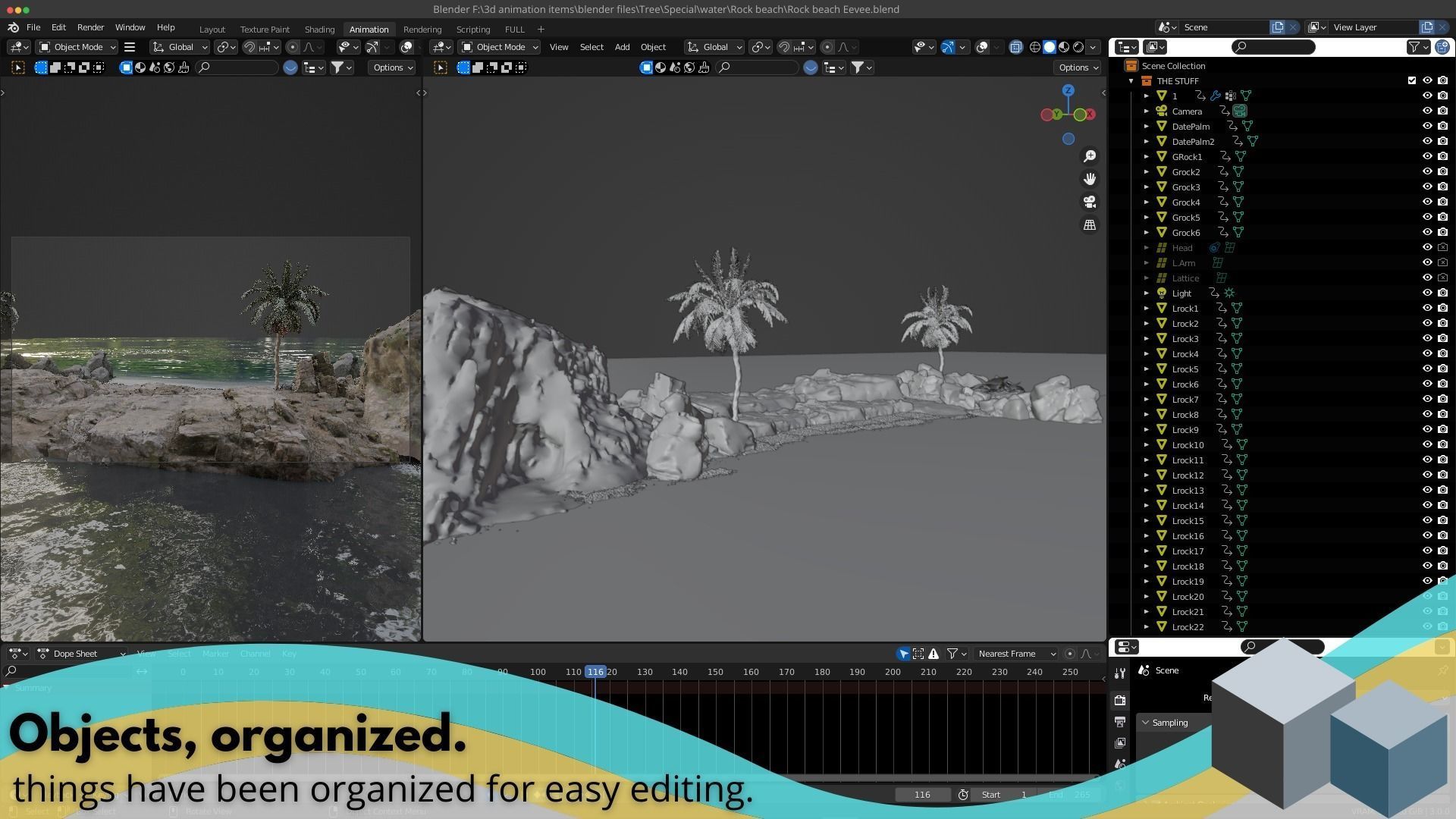 Realistic Beach 3D Model With textures Complete realistic 3D model ...