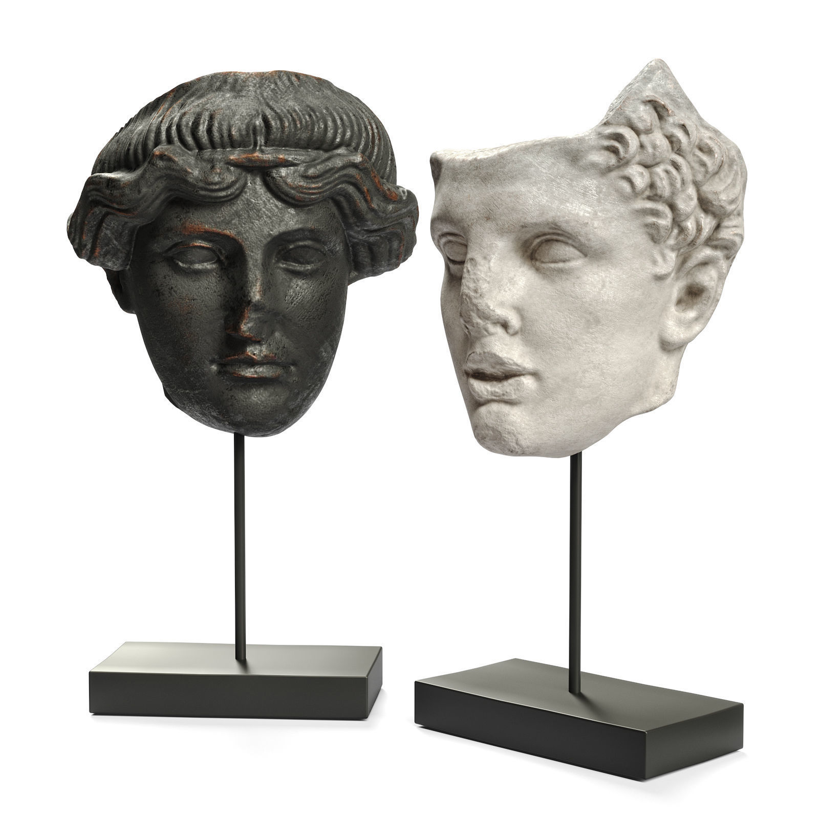 3D model Hercules and Orpheus heads SCULPTURE VR / AR / low-poly | CGTrader