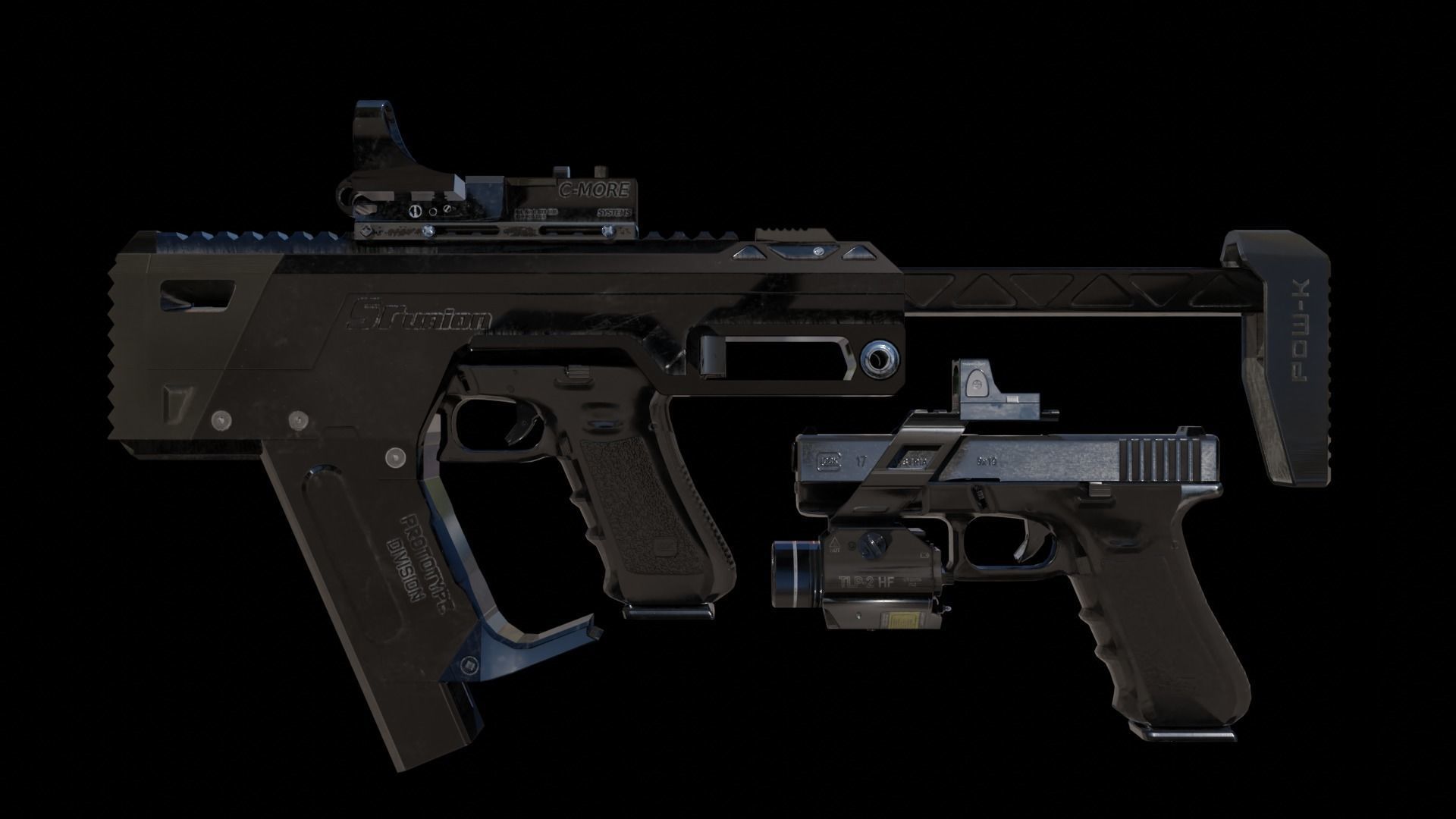 3D model The Ultimate Glock 19 Pack and Automatic Edited Glock 19 Smg ...
