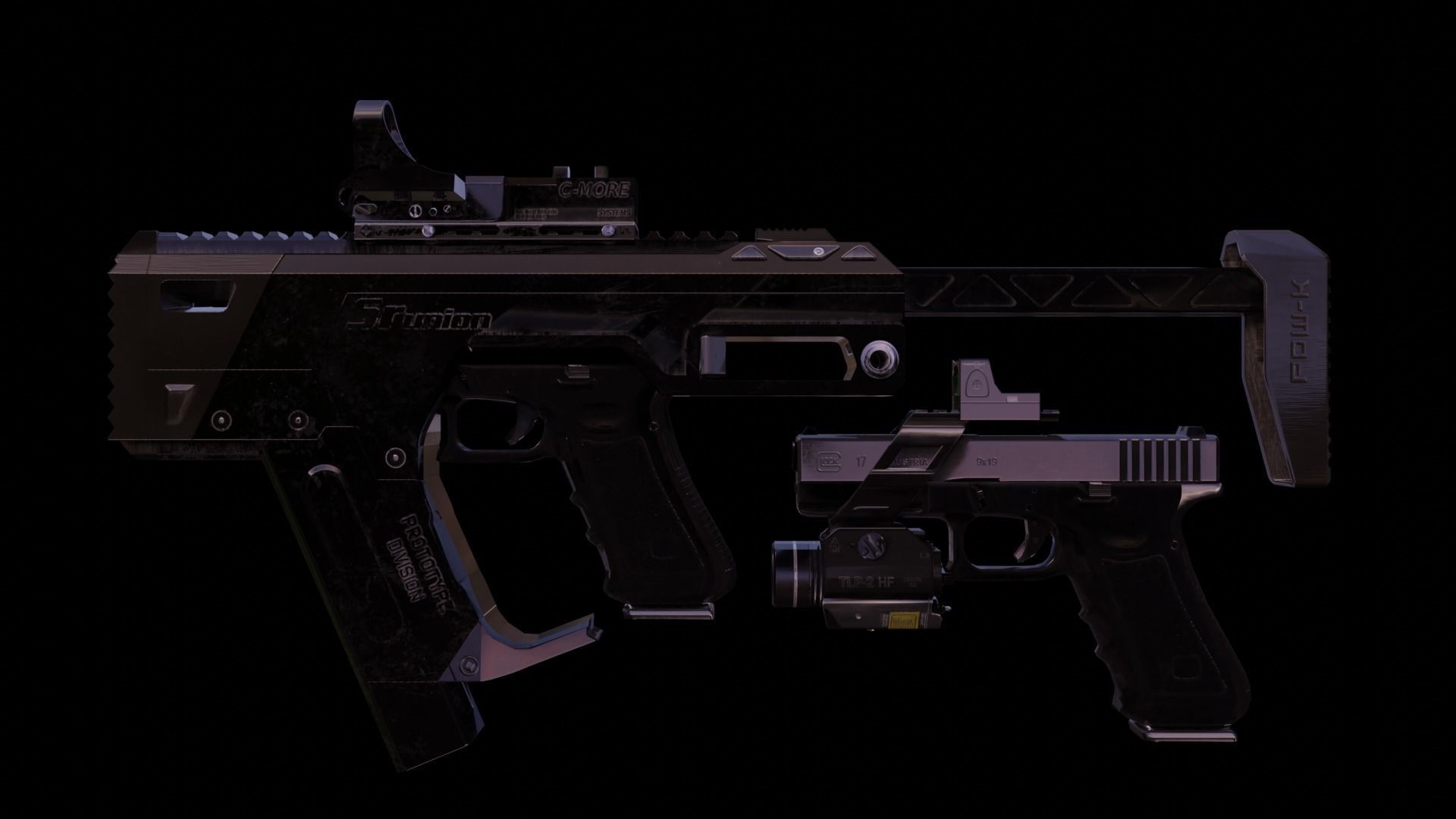 3D model The Ultimate Glock 19 Pack and Automatic Edited Glock 19 Smg ...
