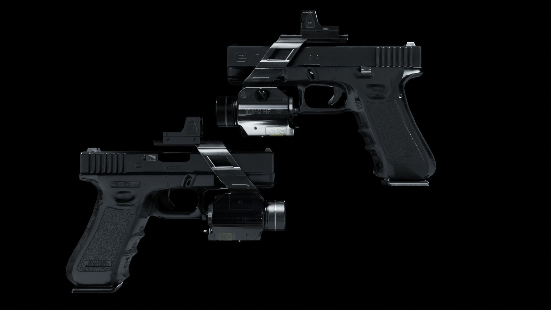 3D model The Ultimate Glock 19 Pack and Automatic Edited Glock 19 Smg ...
