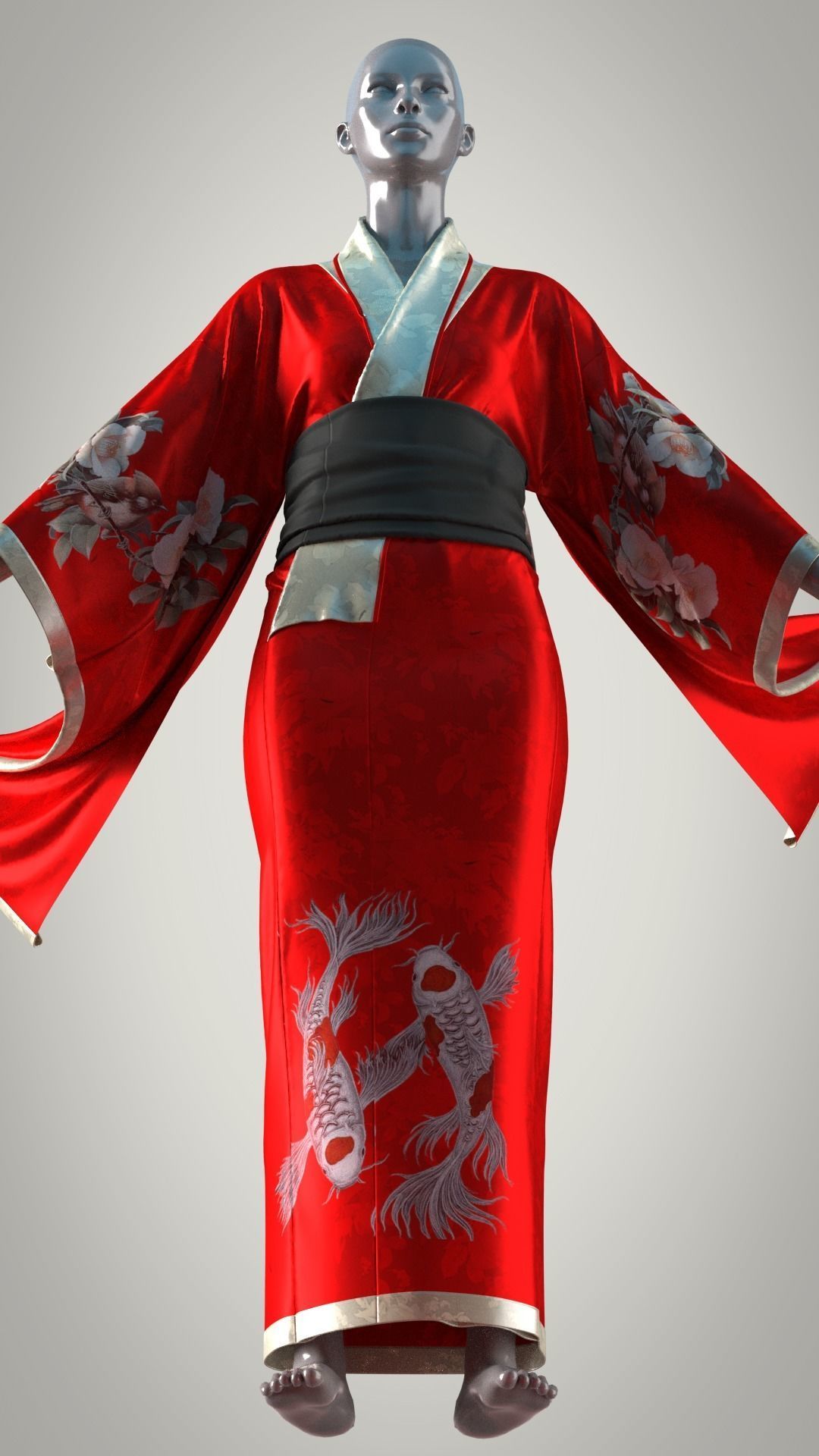 Womens Kimono 3D model | CGTrader