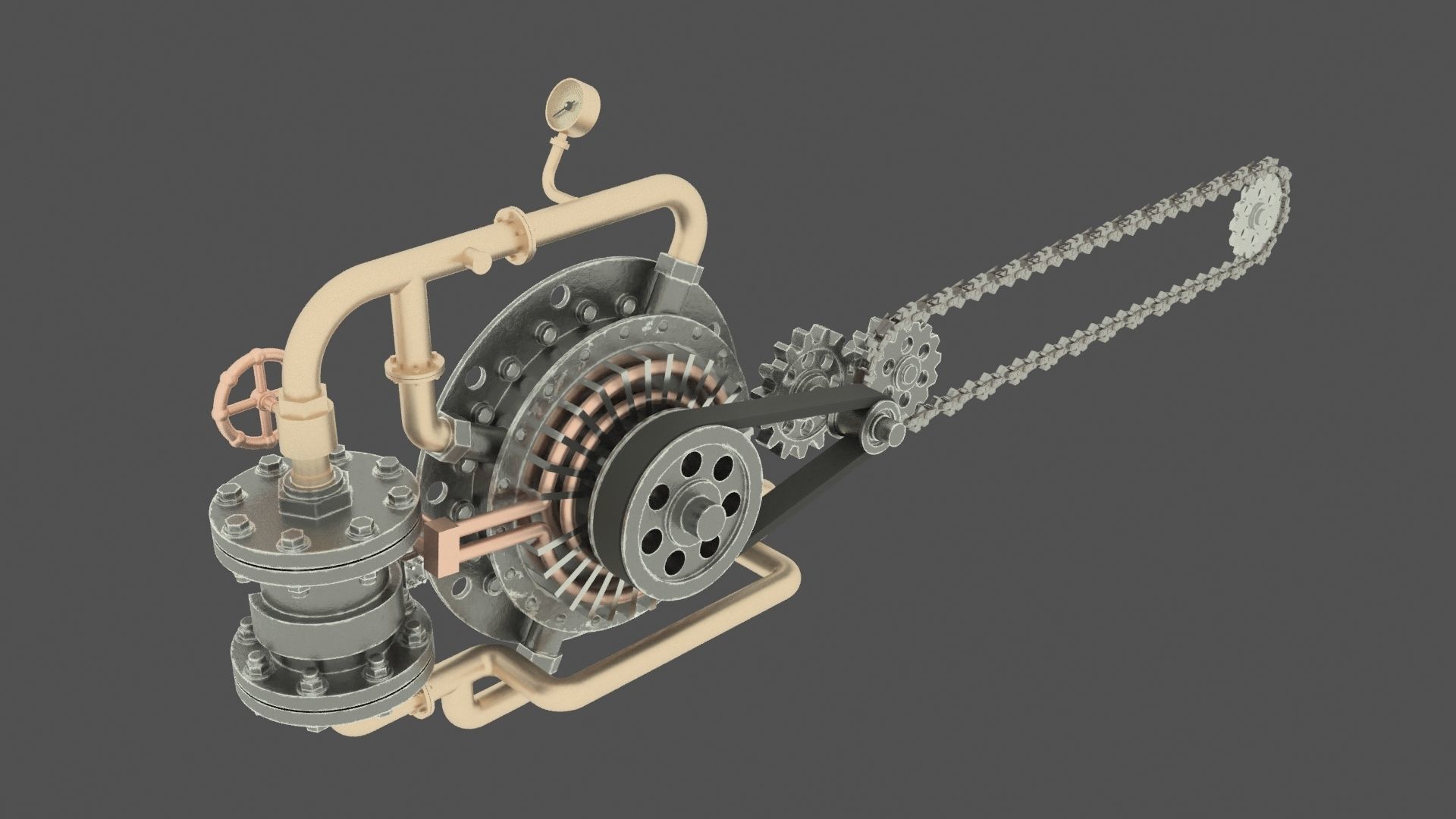 Steam ChainSaw 3D model | CGTrader