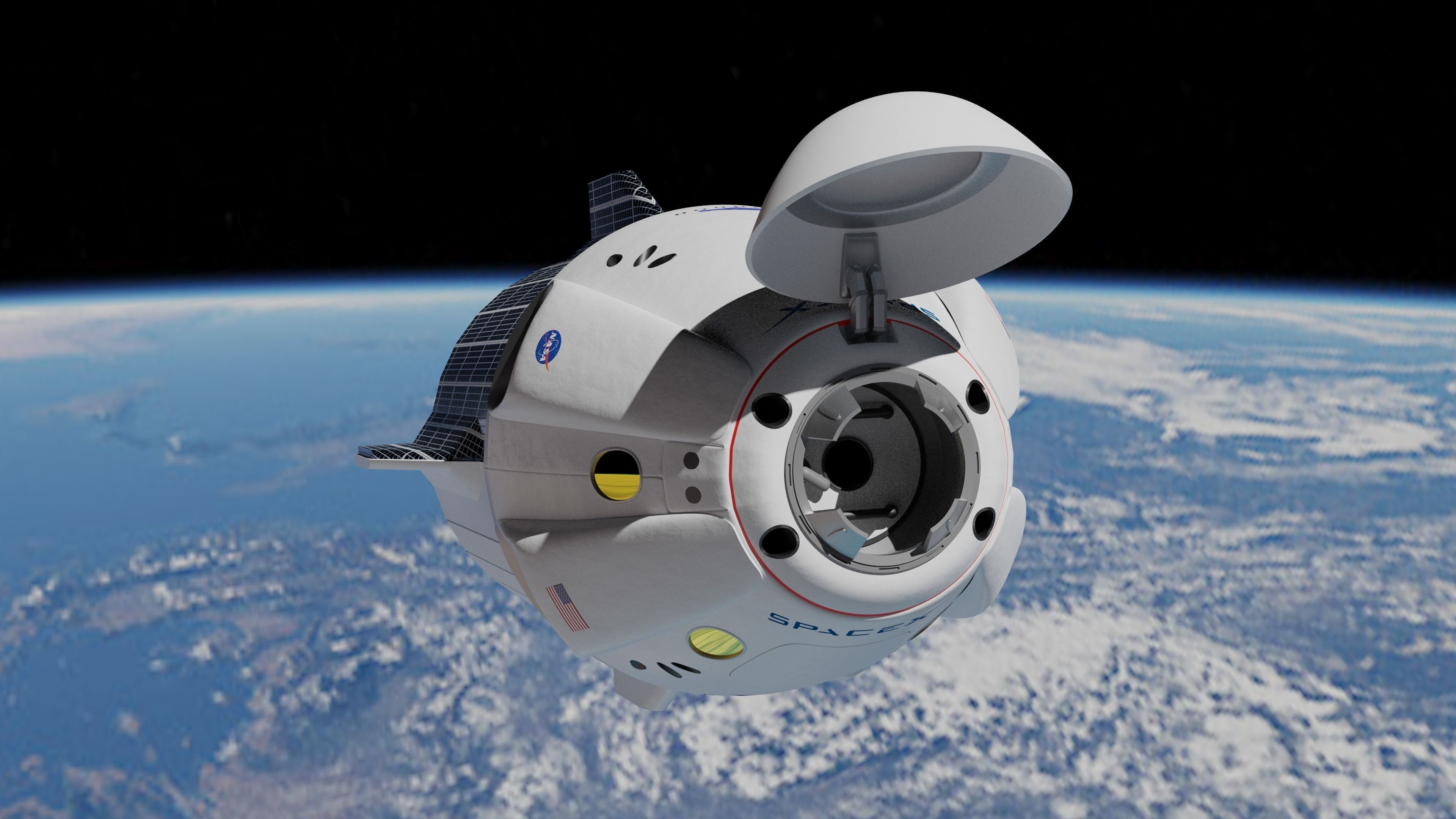SpaceX Crew Dragon Spacecraft 3D model | CGTrader