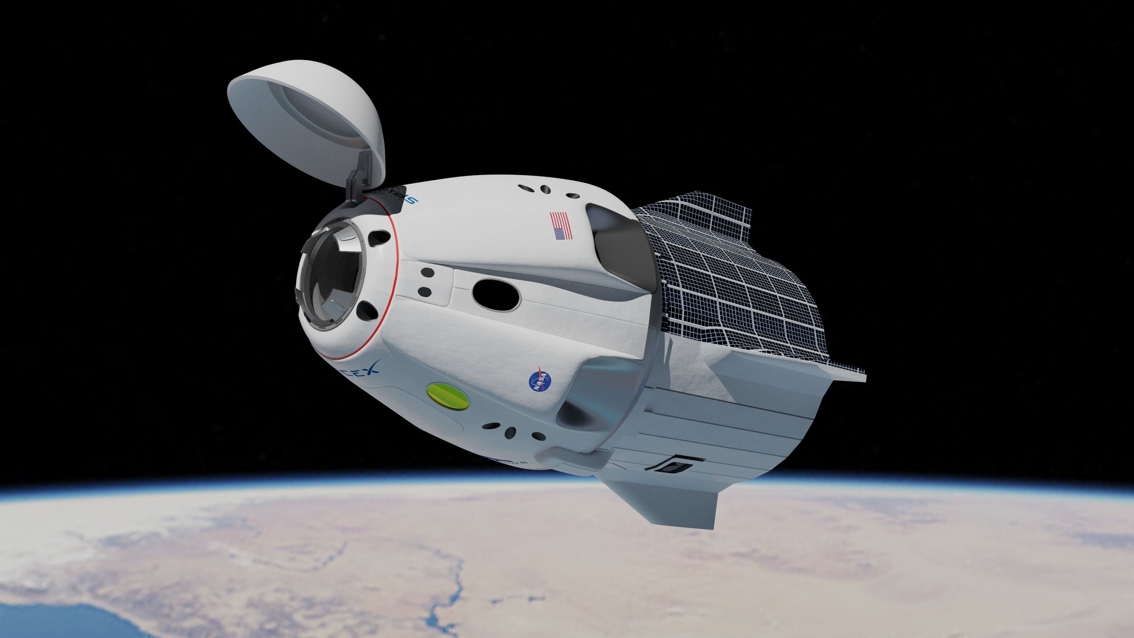 SpaceX Crew Dragon Spacecraft 3D model | CGTrader