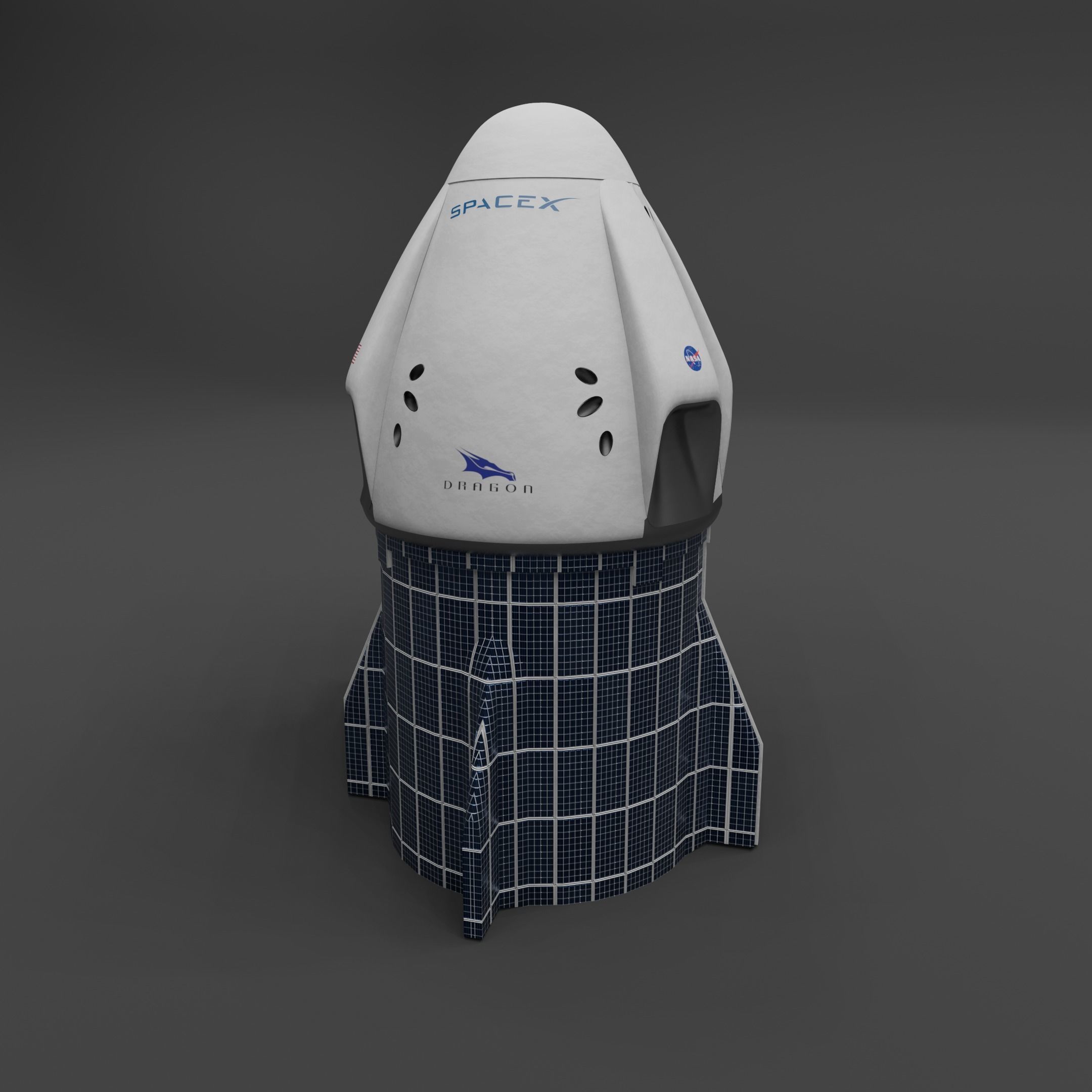 SpaceX Crew Dragon Spacecraft 3D model | CGTrader