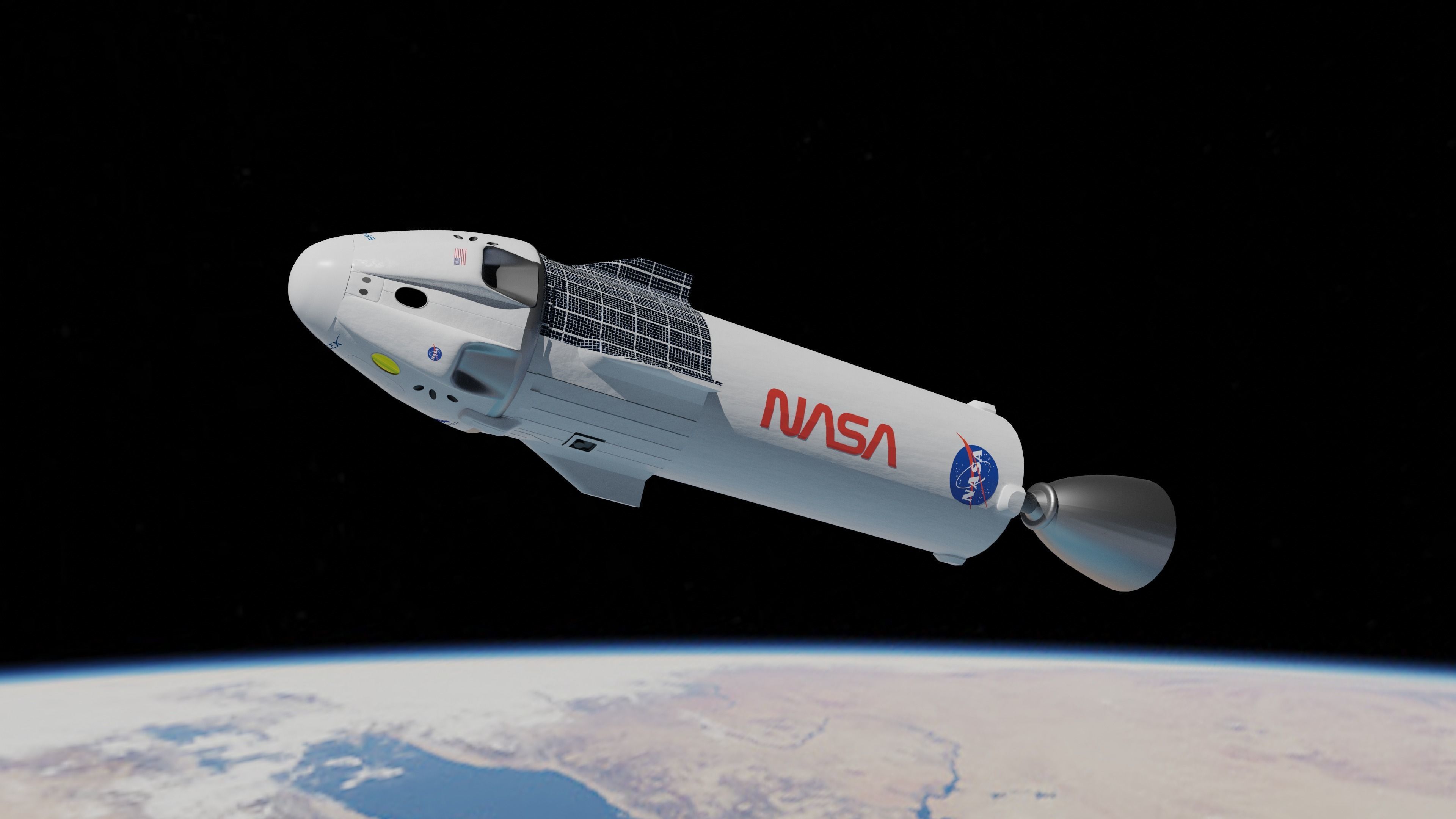 SpaceX Crew Dragon Spacecraft 3D model | CGTrader