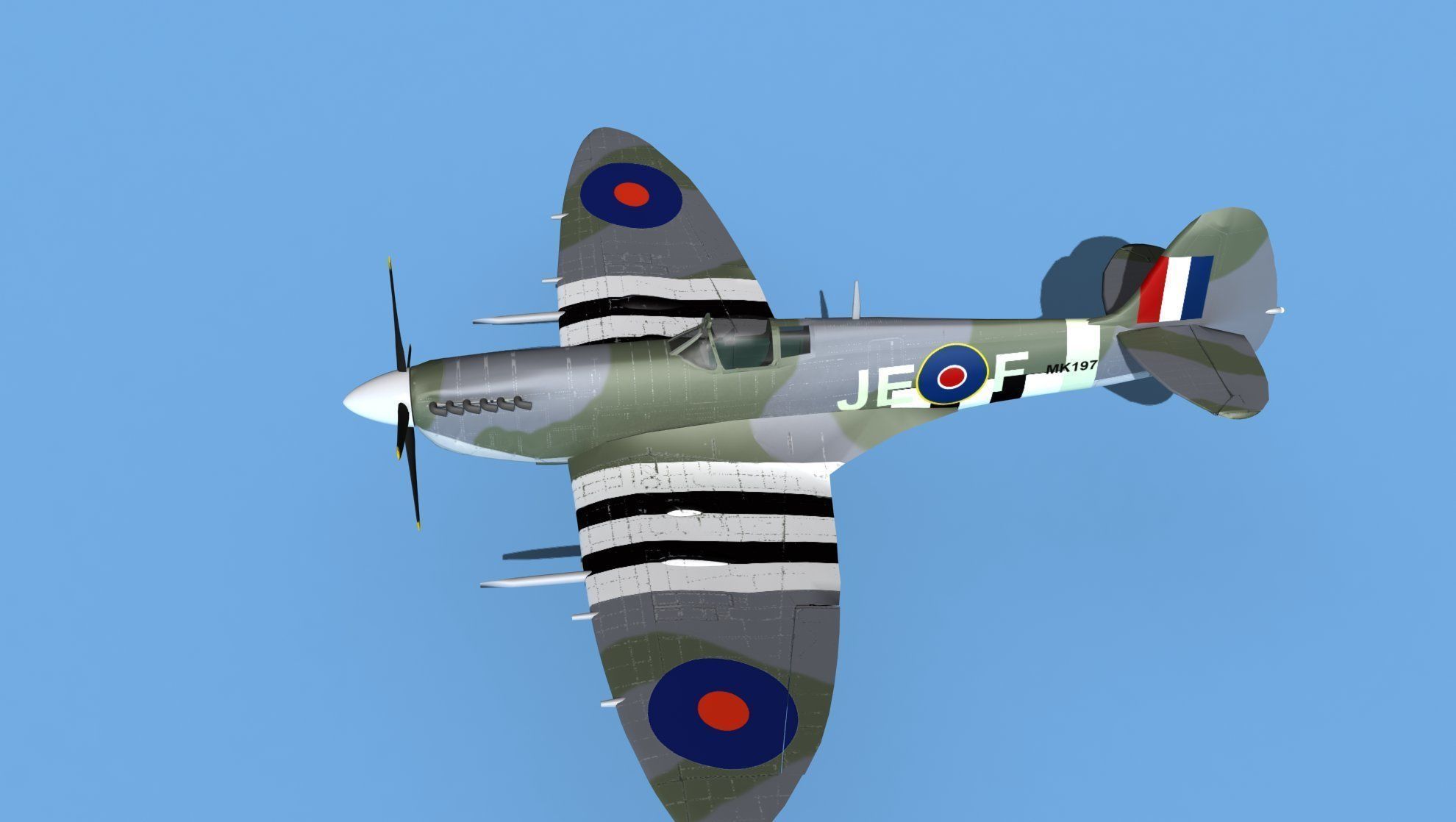 Supermarine Spitfire Mk IXb V02 3D model animated rigged | CGTrader