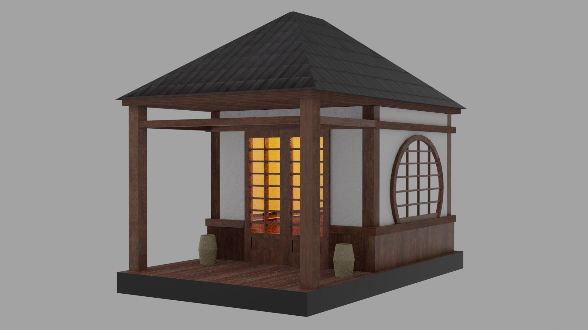 Japanese TeaHouse Clipart Build free VR / AR / low-poly 3D model | CGTrader