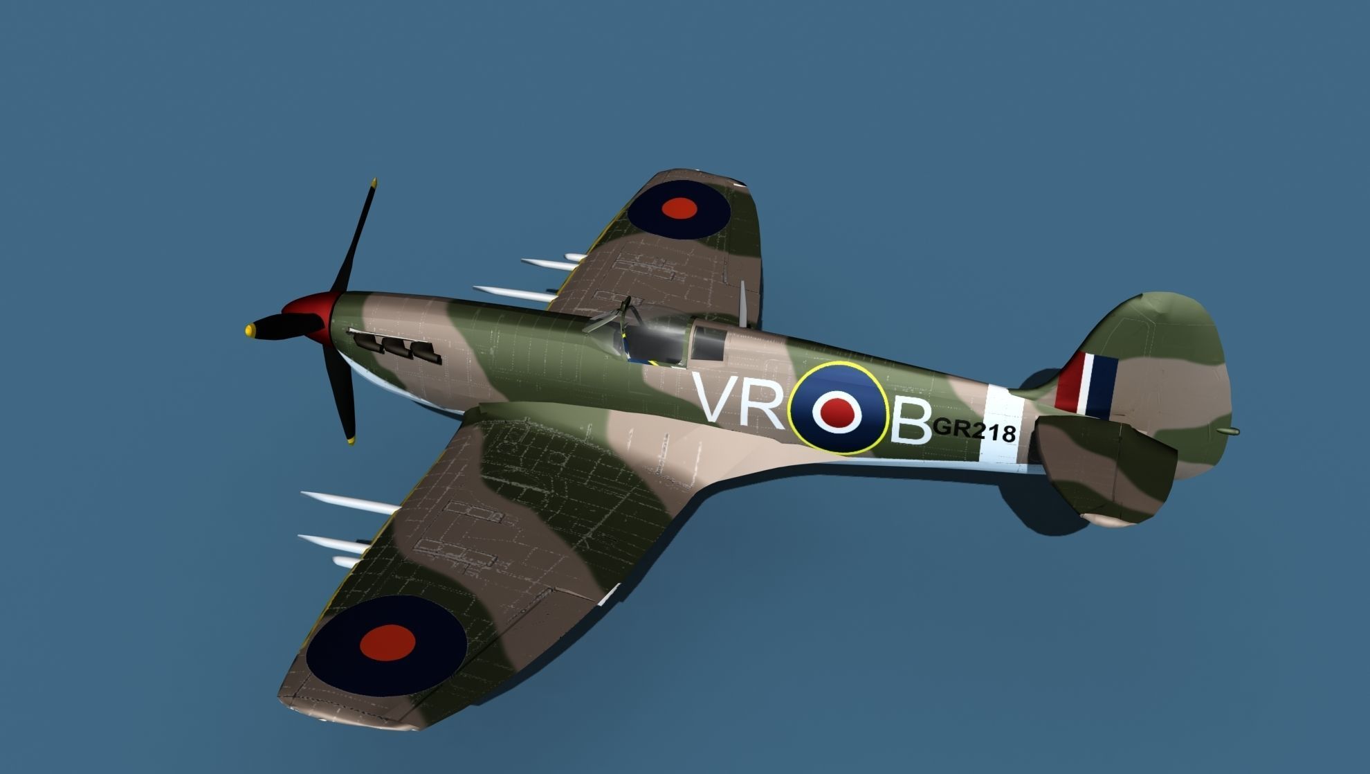 Supermarine Spitfire Mk5C V03 RAF 3D model animated rigged | CGTrader