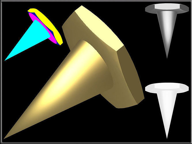 3D model Thumb Tack 02 VR / AR / low-poly | CGTrader