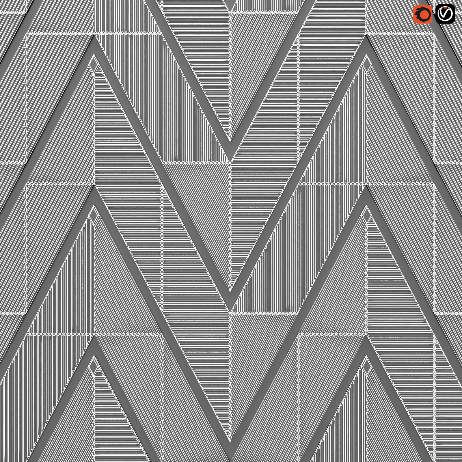 Decor wood Panel rhombus 2 3D model | CGTrader