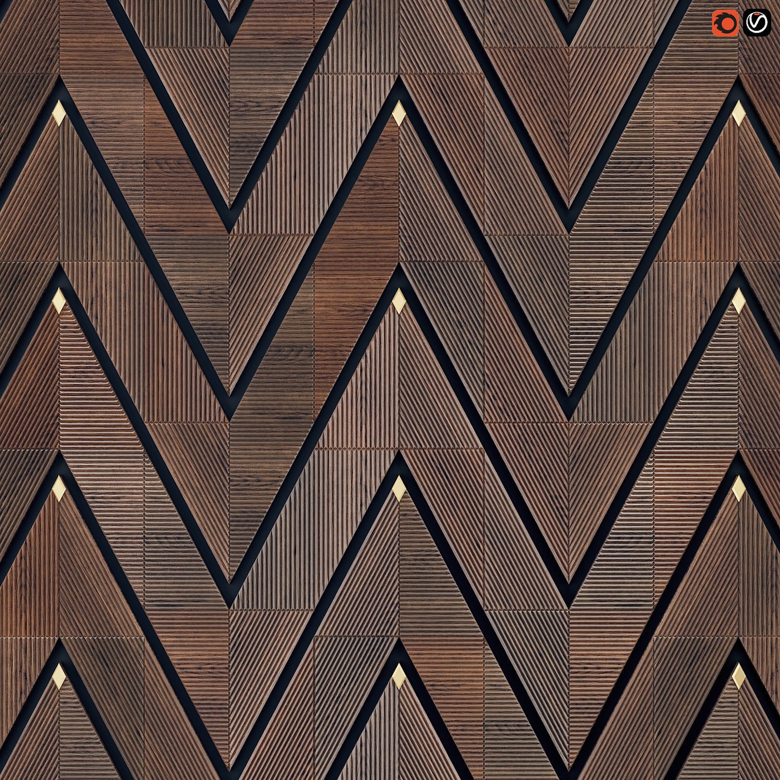 Decor wood Panel rhombus 2 3D model | CGTrader
