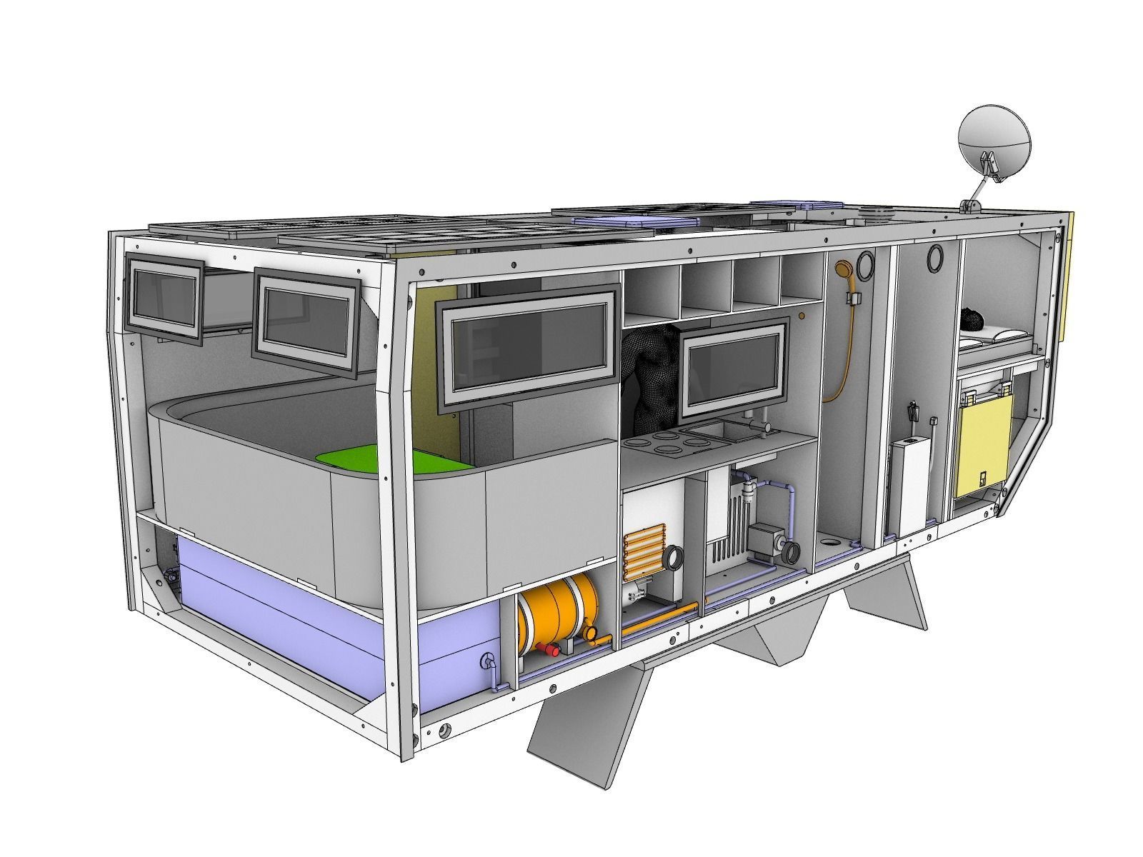 camper model box for RC truck fully 3d printable STL 3D model 3D ...