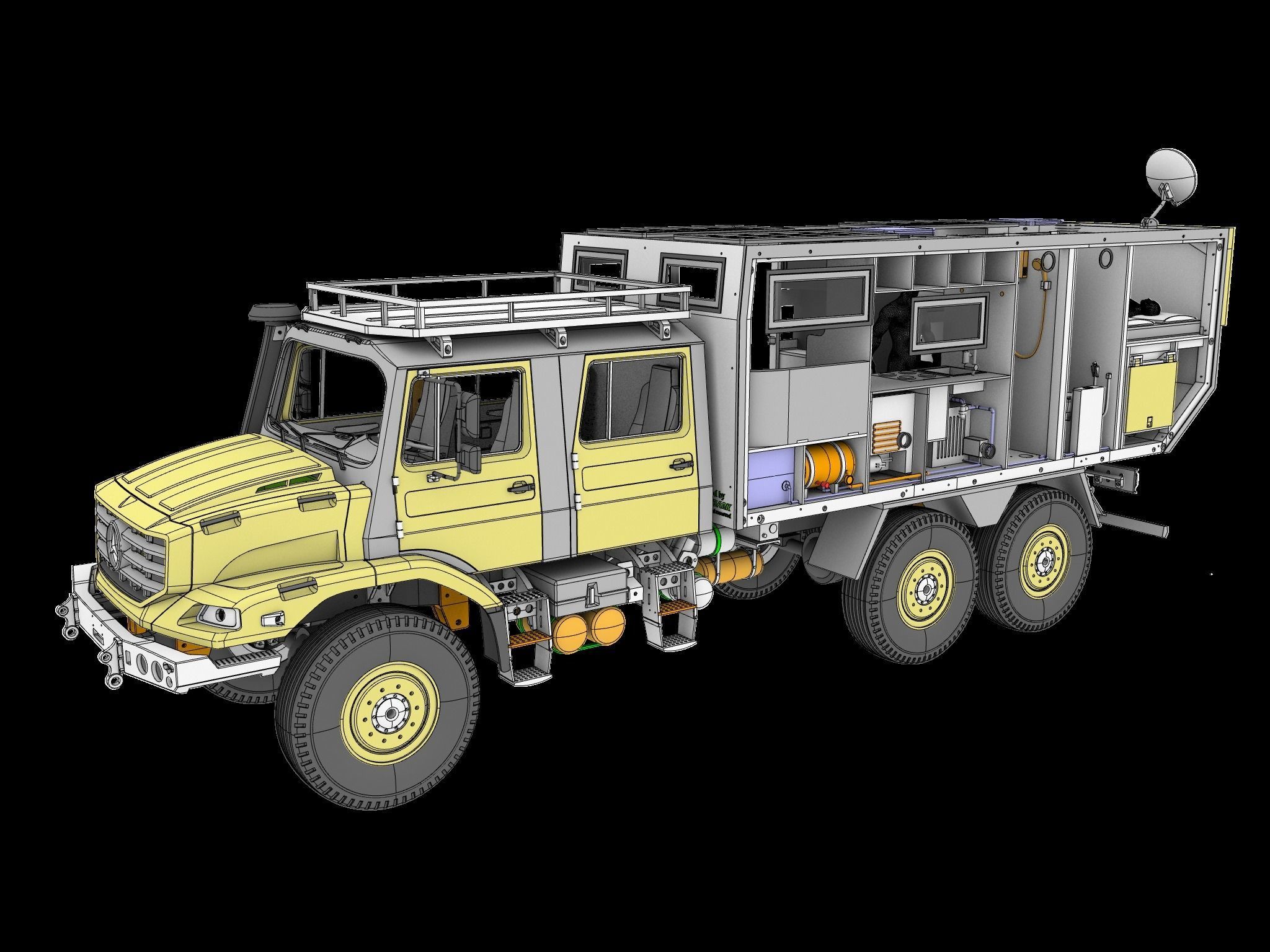 camper model box for RC truck fully 3d printable STL 3D model 3D ...