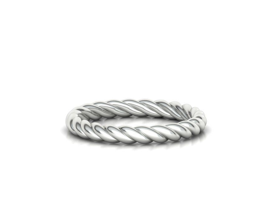 Twisted Rope Wedding Ring Stackable Ring 3dmodel 3D model 3D printable ...