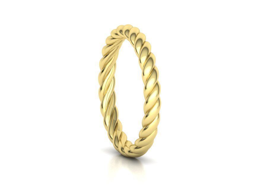 Twisted Rope Wedding Ring Stackable Ring 3dmodel 3D model 3D printable ...