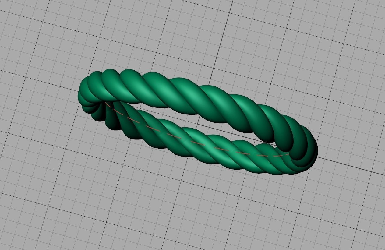 Twisted Rope Wedding Ring Stackable Ring 3dmodel 3D model 3D printable ...