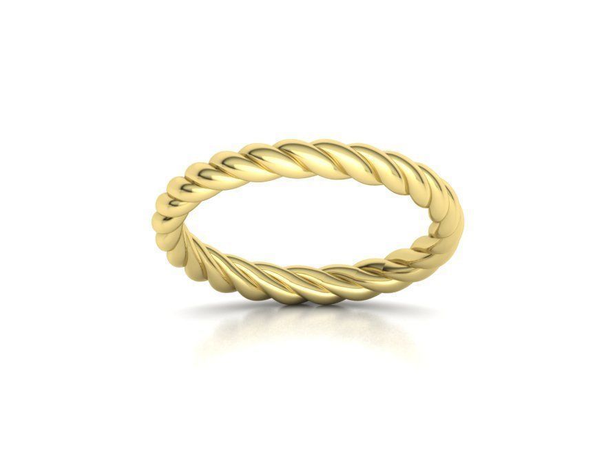 Twisted Rope Wedding Ring Stackable Ring 3dmodel 3D model 3D printable ...