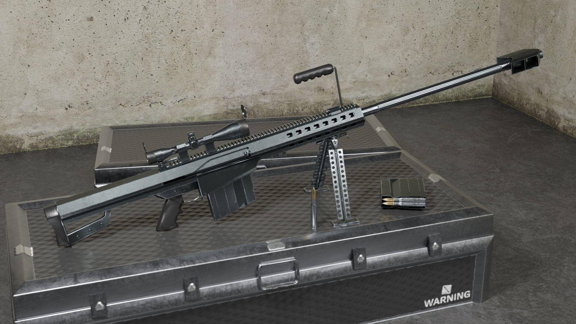 3D model M82 Barrett Game Ready 5 Textures VR / AR / low-poly | CGTrader