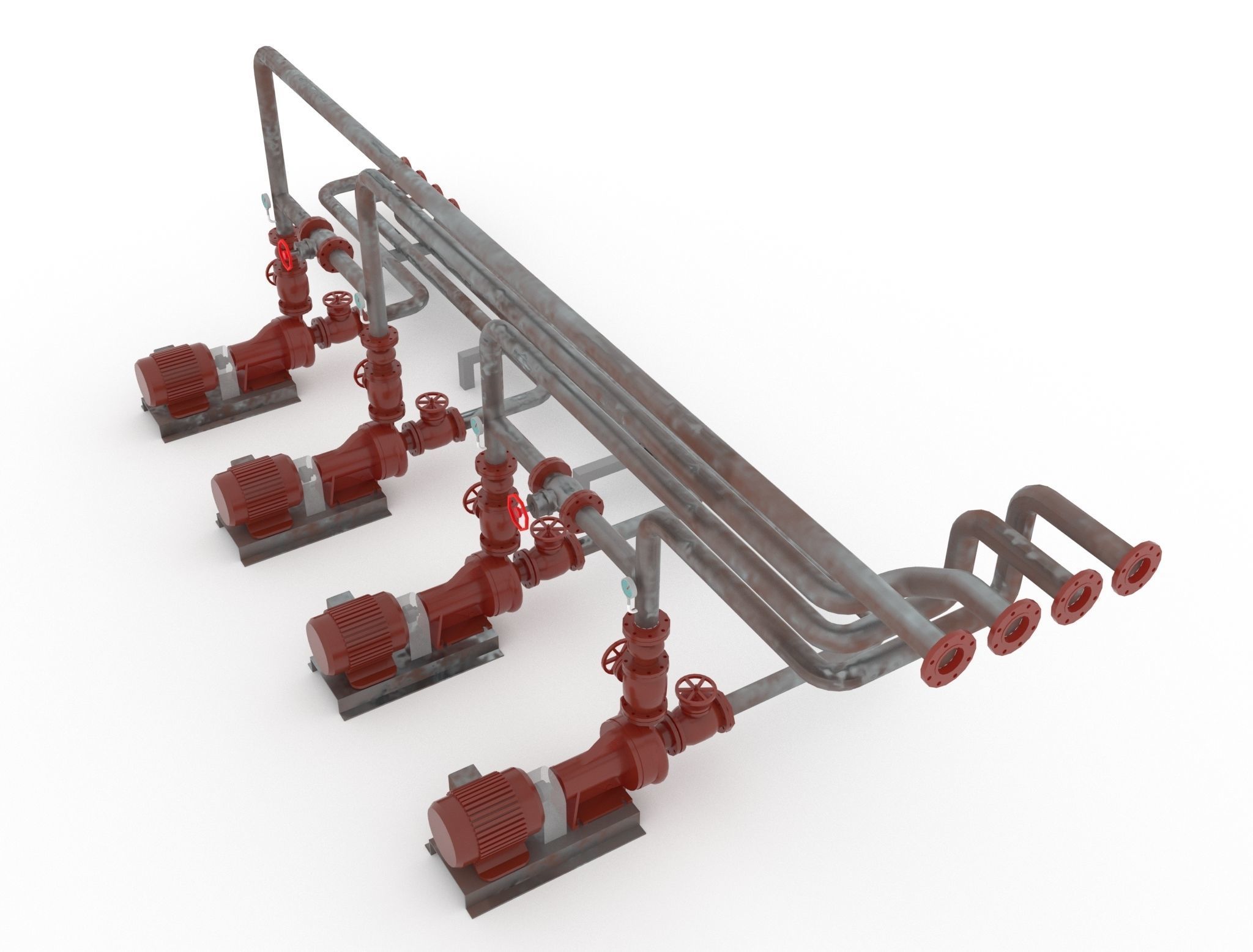 Fire pump station 3D model | CGTrader