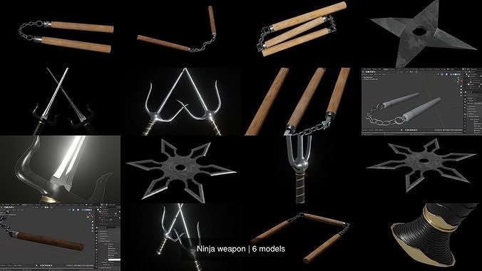 3D Model Collection Ninja weapon VR / AR / low-poly | CGTrader