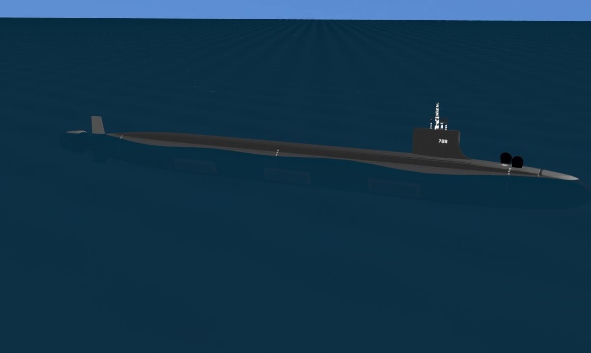 Virginia Class SSN 789 USS Indiana 3D model rigged | CGTrader