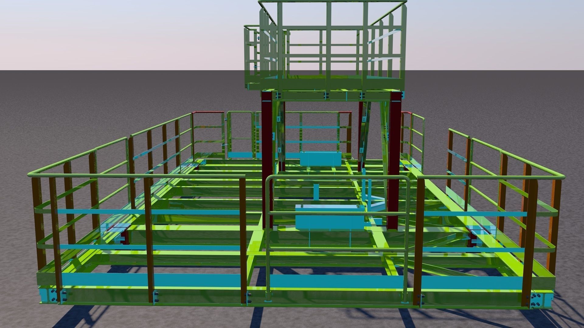 3D model Steel two-level platform VR / AR / low-poly | CGTrader