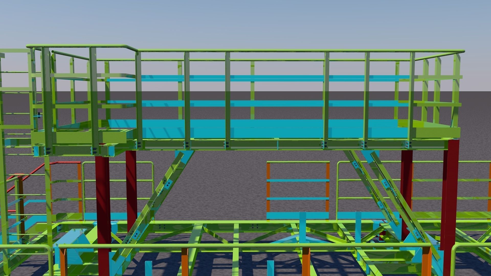 3D model Steel two-level platform VR / AR / low-poly | CGTrader