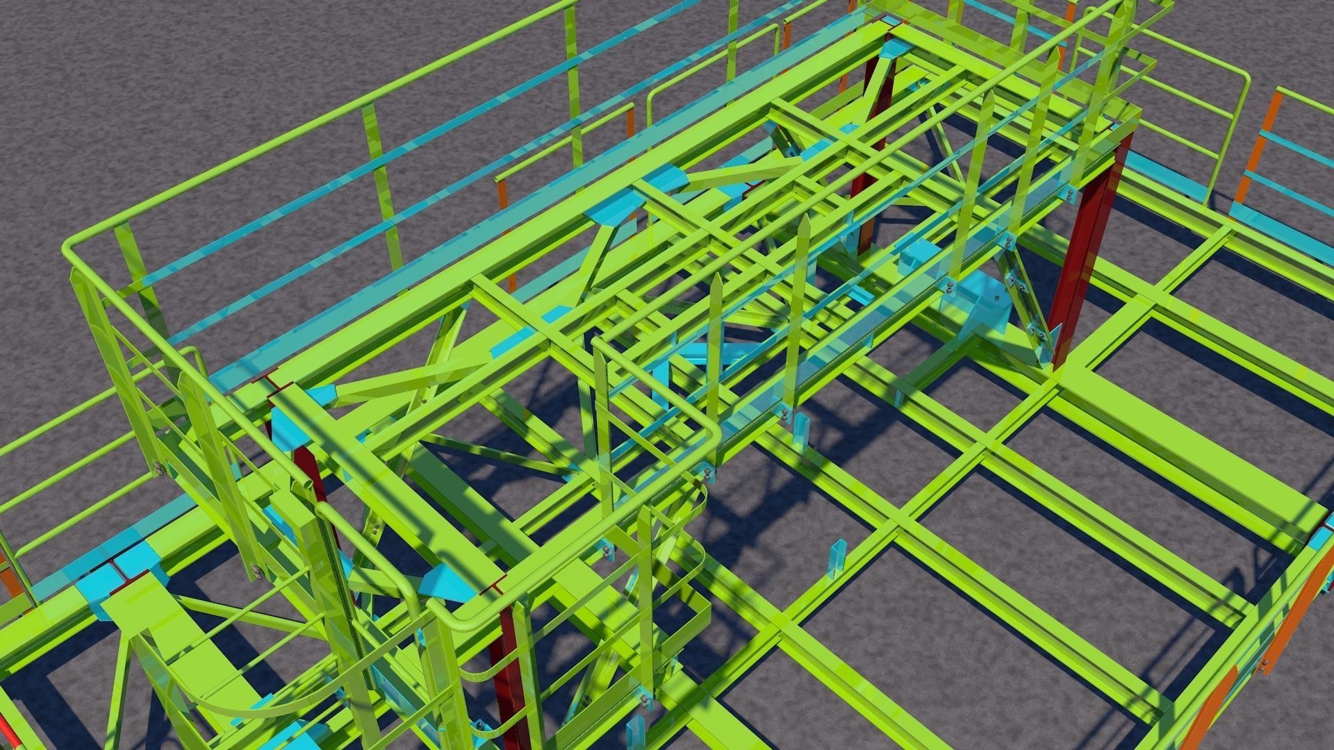 3D model Steel two-level platform VR / AR / low-poly | CGTrader