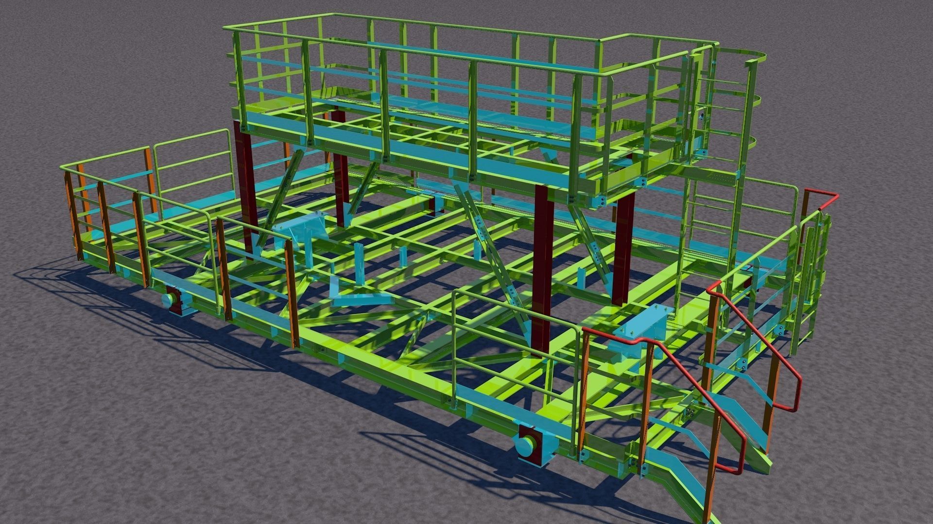 3D model Steel two-level platform VR / AR / low-poly | CGTrader