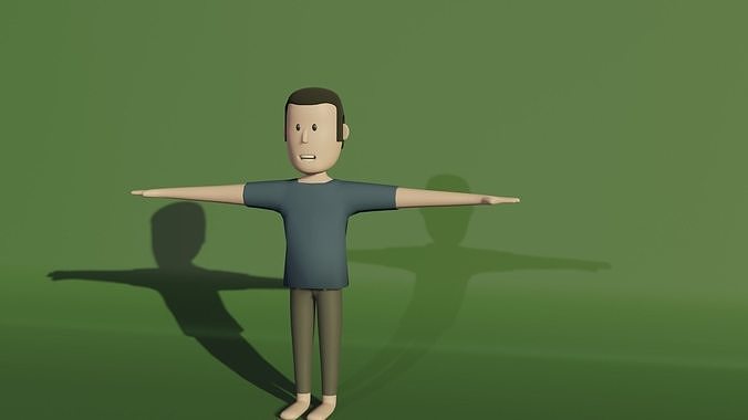 Simple stylized male character 3D model | CGTrader