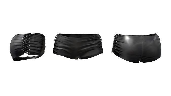 3D model Micro Shorts with Side Lace VR / AR / low-poly | CGTrader