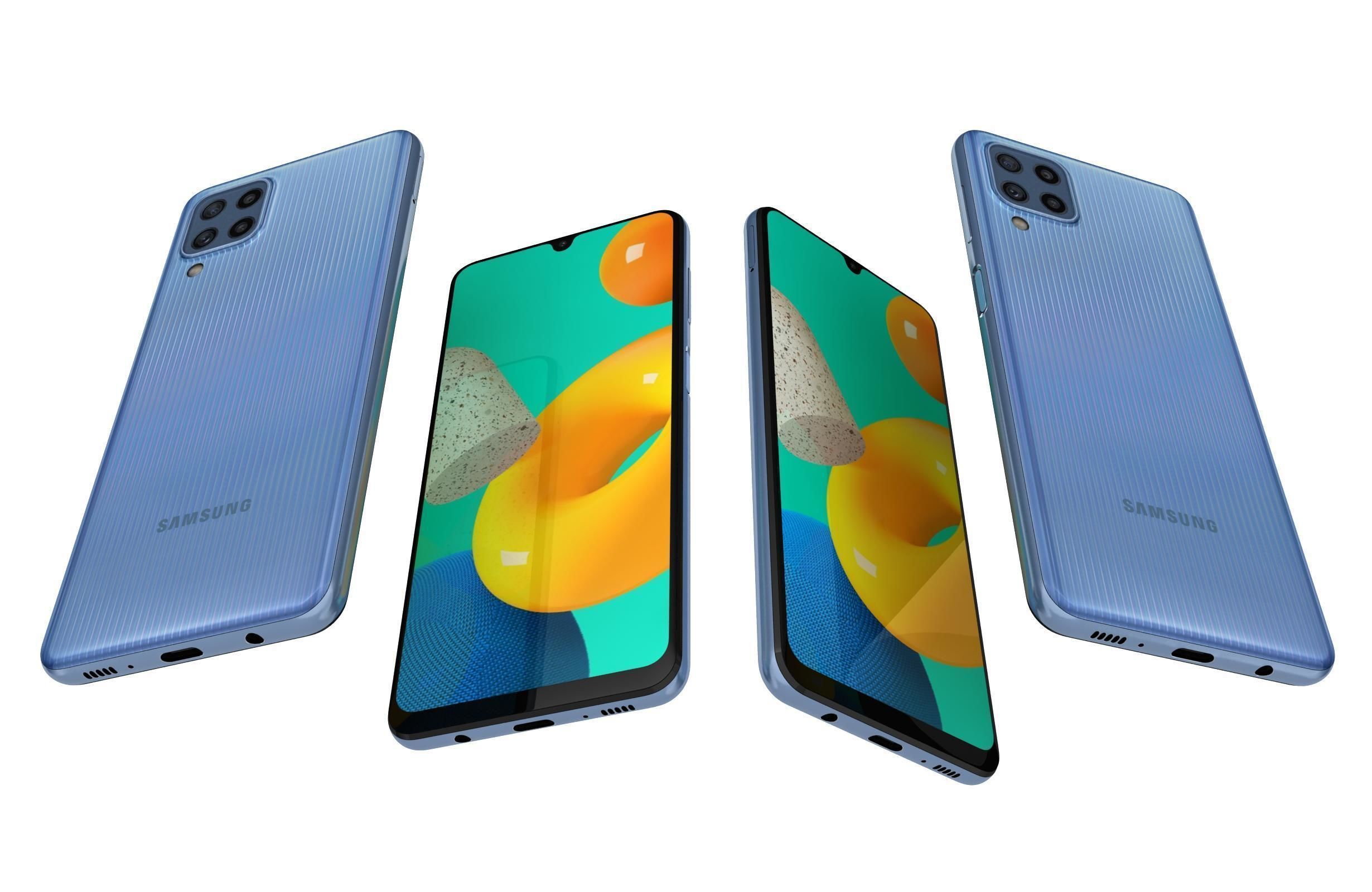 Samsung Galaxy M32 Light Blue 3D model | CGTrader