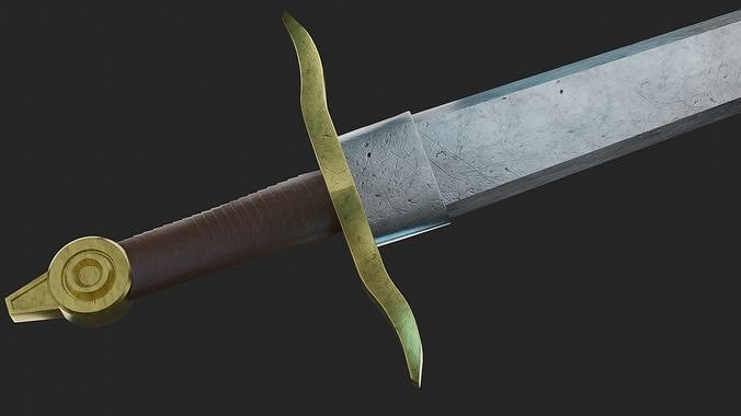 3D model Realistic Sword - Steel and Gold VR / AR / low-poly | CGTrader