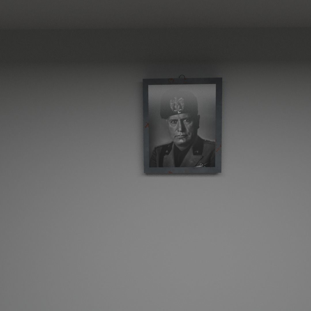 3D model Benito Mussolini wall frame VR / AR / low-poly | CGTrader