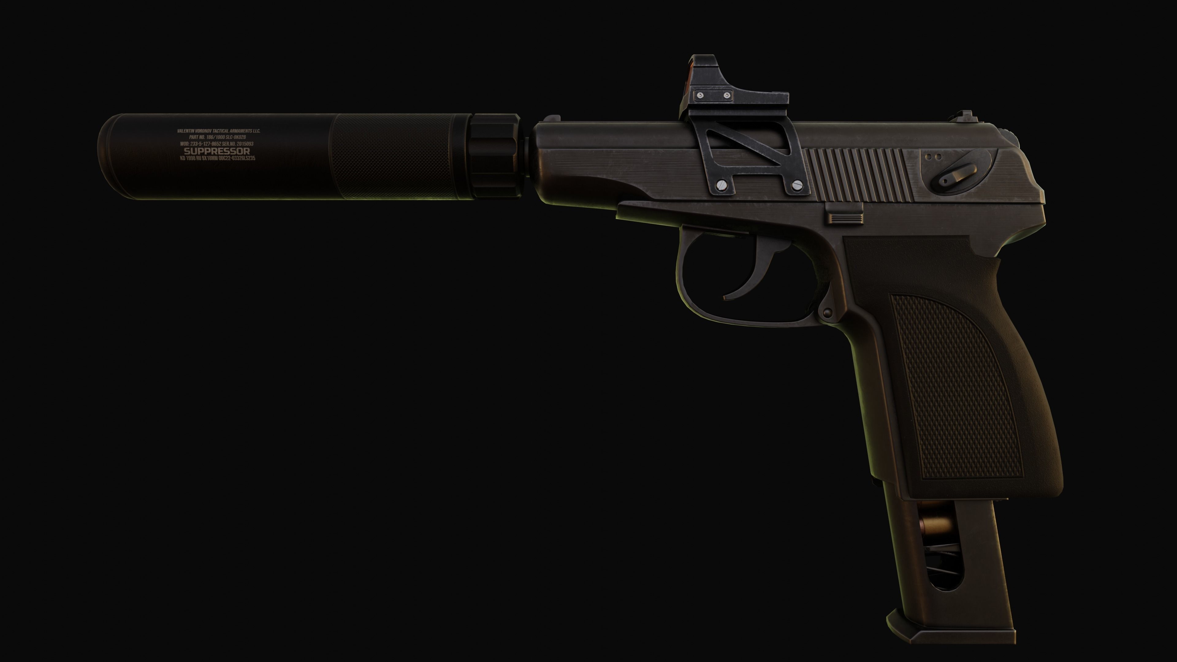 Lowpoly Game-Ready Makarov-pm 4K PBR textures Model free VR / AR / low ...