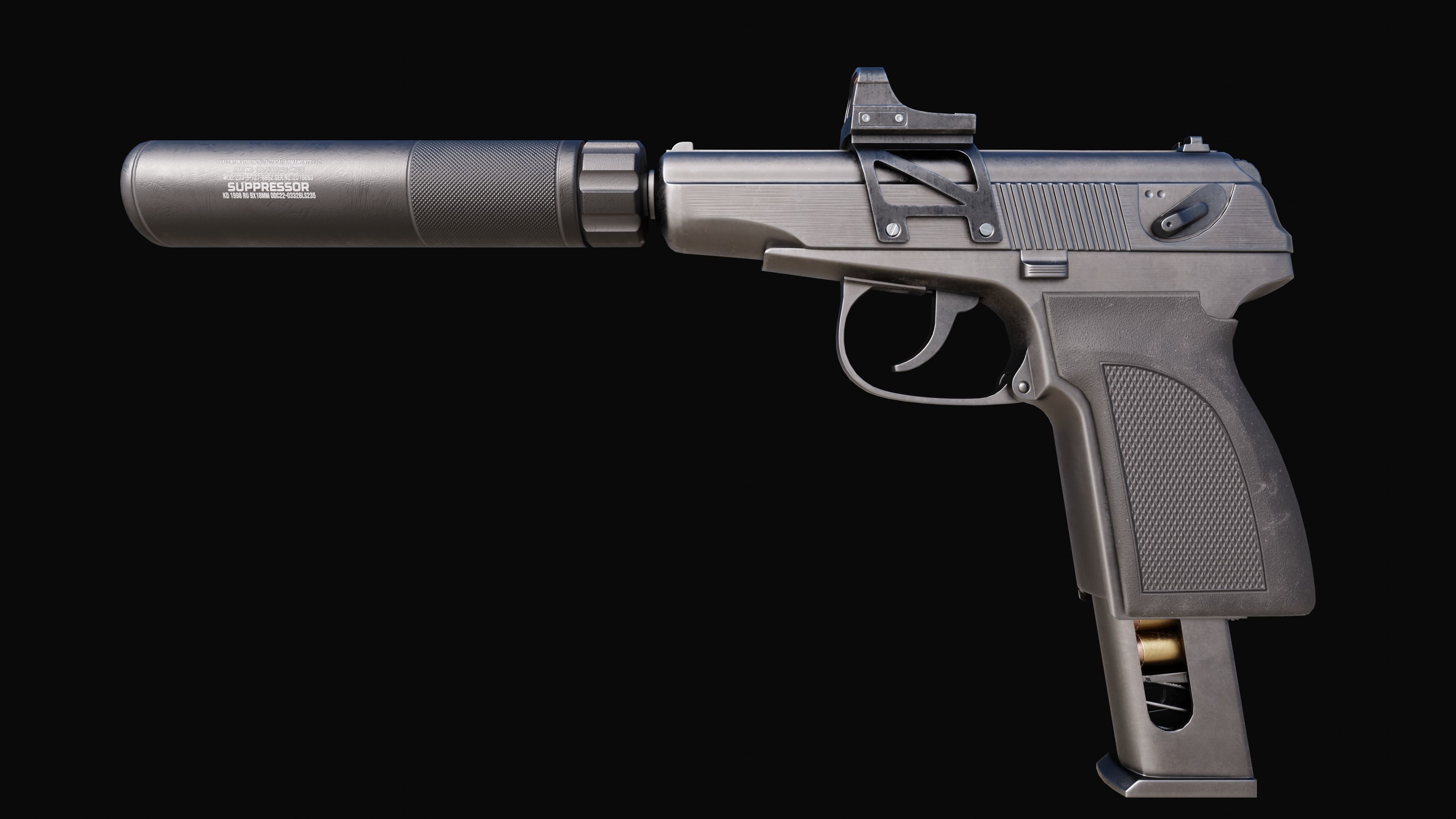 Lowpoly Game-Ready Makarov-pm 4K PBR textures Model free VR / AR / low ...