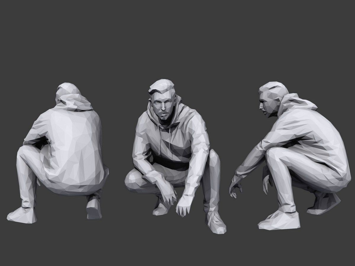 3D model Lowpoly People Sitting Pack Volume 8 VR / AR / low-poly | CGTrader