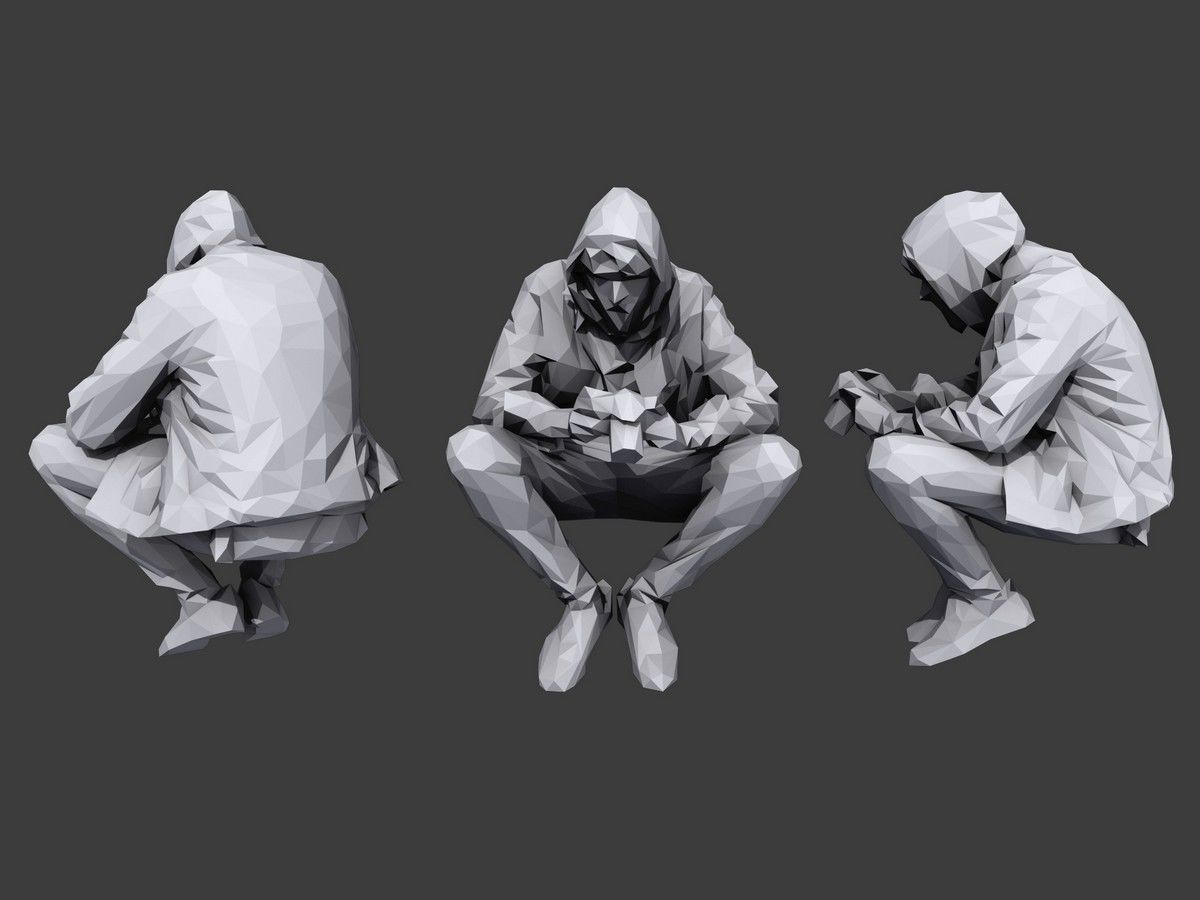 3D model Lowpoly People Sitting Pack Volume 8 VR / AR / low-poly | CGTrader
