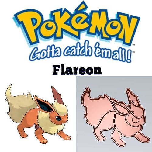 Amazing Pokemon Flareon Cookie Cutter Stamp Cake Decorating 3D model ...