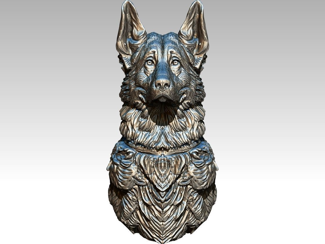 Dog bust high detailed realistic 3D model 3D printable | CGTrader